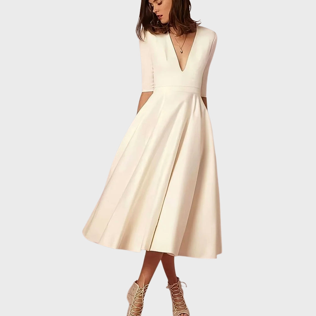 Selena Elegant V-Neck Dress – Baruki